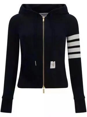 Thom Browne 4-bar Zip-fastening Hoodie - Blue