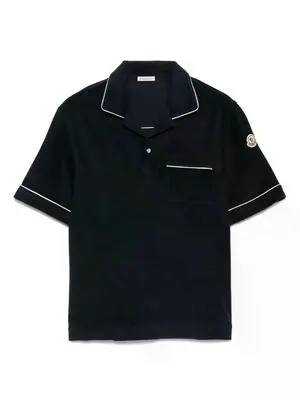 Moncler Textured Polo Shirt - Blue