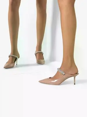 JIMMY CHOO 65mm Bing Leather Mules - Neutrals