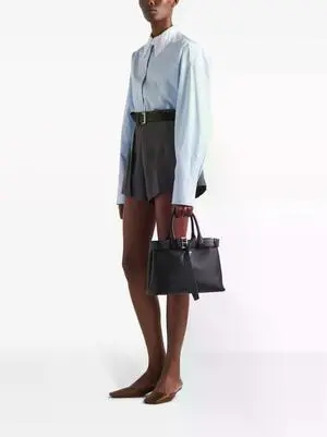 Prada Small Buckle Tote Bag - Black