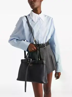 Prada Small Buckle Tote Bag - Black