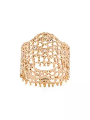 AURÉLIE BIDERMANN 18kt Yellow Gold And Diamond Lace Ring - Metallic
