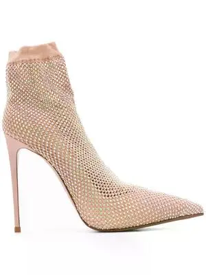 LE SILLA Crystal-embellished Leather Pumps