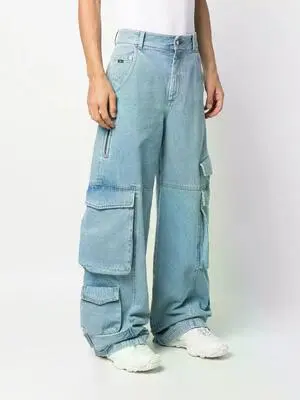 Gcds Cargo Pocket Wide Leg Jeans