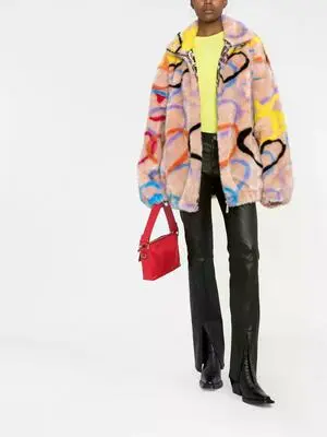 Philipp Plein Heart-print High-neck Coat