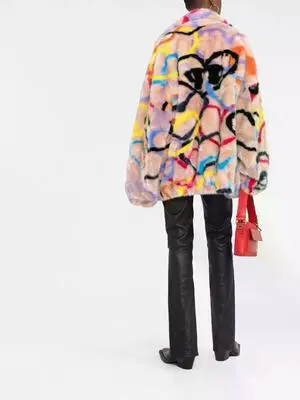 Philipp Plein Heart-print High-neck Coat