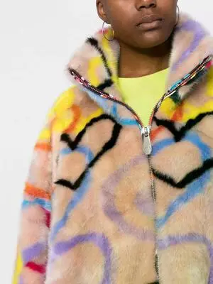 Philipp Plein Heart-print High-neck Coat