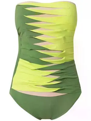 AMIR SLAMA Sleeveless Printed Swimsuit - Green