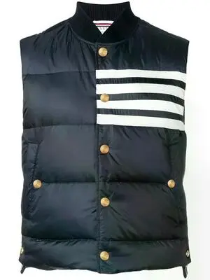 Thom Browne 4-bar Matte Nylon Down Vest - Blue