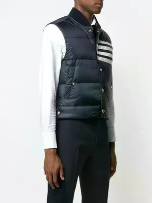 Thom Browne 4-bar Matte Nylon Down Vest - Blue