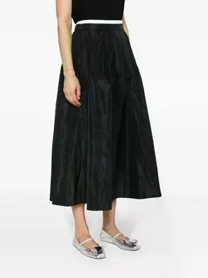 Maje Contrast Waistband Midi Skirt