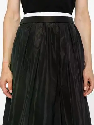 Maje Contrast Waistband Midi Skirt