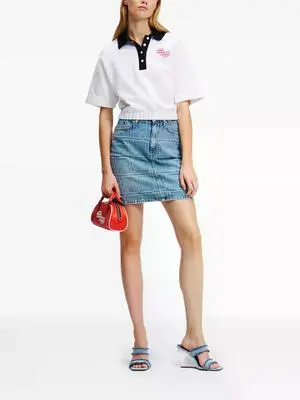 Karl Lagerfeld Patchwork Denim Mini Skirt