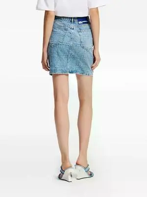 Karl Lagerfeld Patchwork Denim Mini Skirt
