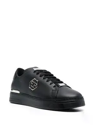 Philipp Plein Hexagon Low-top Leather Sneakers