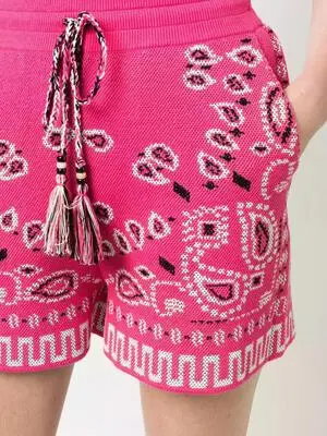 Alanui Bandana Tassel Shorts - Pink