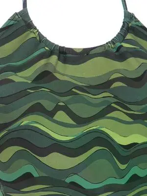 AMIR SLAMA Waves Print Swimsuit