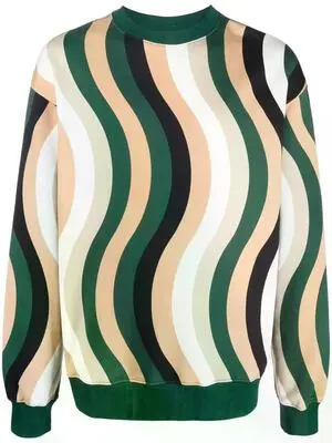 Camper Wave-pattern Cotton Sweatshirt - White