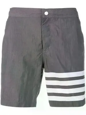 Thom Browne 4-bar Solid Tech Swim Shorts - Grey