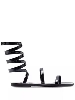 ANCIENT GREEK SANDALS Ofis Wraparound-ankle Sandals - Black