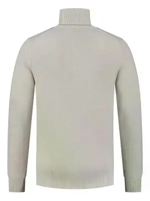 DORIANI CASHMERE Ribbed Turtleneck Sweater - Grey