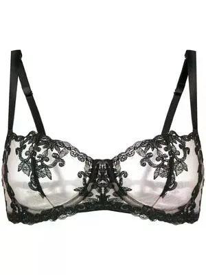 FLEUR OF ENGLAND Onyx Balcony Bra - Black