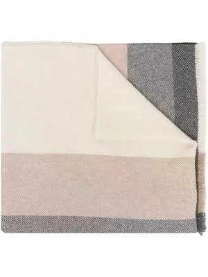 Brunello Cucinelli Striped Wool Scarf - Grey