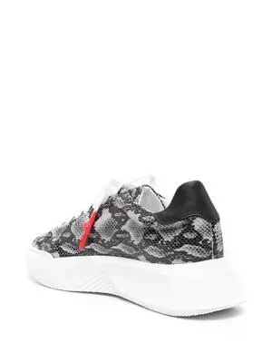 GIULIANO GALIANO Nemesis Python-print Leather Sneakers - Black