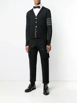 Thom Browne Fine Merino Wool V-neck Cardigan