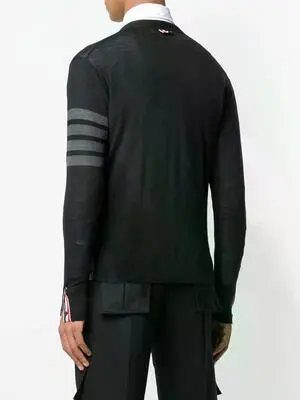 Thom Browne Fine Merino Wool V-neck Cardigan