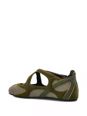 Attico Suede Ballet Flats - Green