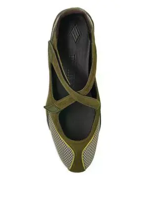Attico Suede Ballet Flats - Green