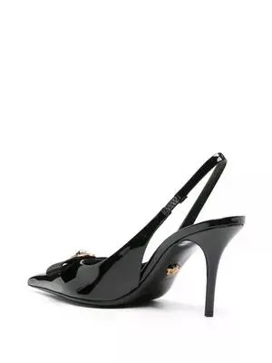 Versace Patent Leather Ribbon Slingback Pumps