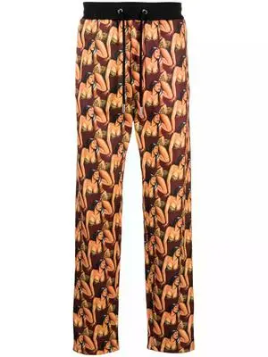 Roberto Cavalli Printed Track Pants - Red