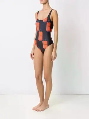 AMIR SLAMA Printed One Piece Swimsuit
