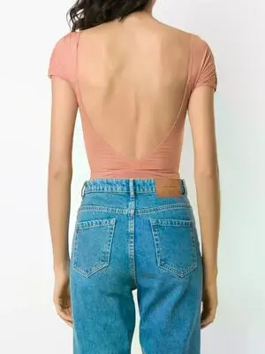 AMIR SLAMA Ruched Crossover Body Top