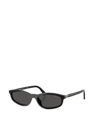 Miu Miu Oval Frame Sunglasses - Black