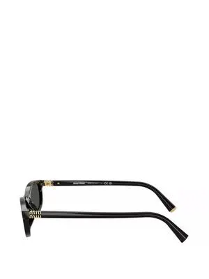 Miu Miu Oval Frame Sunglasses - Black