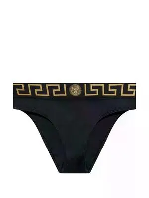 Versace Logo-waistband Bikini Bottoms - Black