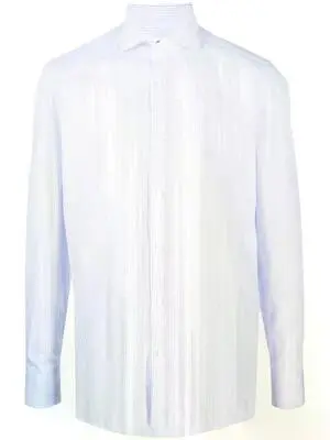 LUIGI BORRELLI Striped Long-sleeve Cotton Shirt