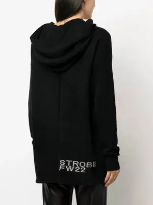 Rick Owens Cashmere Blend Intarsia Knit Hoodie