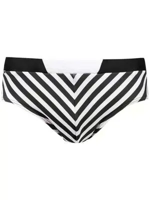AMIR SLAMA Striped Swim Briefs - Black