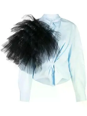 ACT Nº1 Tulle-embellished Detail Shirt - Blue