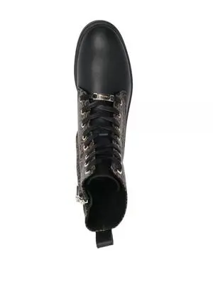 Calvin Klein Lace-up Monogram Biker Boots