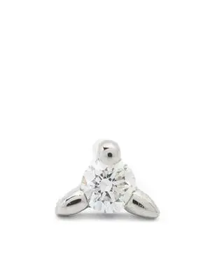 MARIA BLACK 14kt White Gold Fuzzy Glitz Piercing Stud - Silver