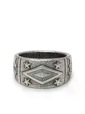 NIALAYA JEWELRY Engraved Vintage-style Ring - Silver