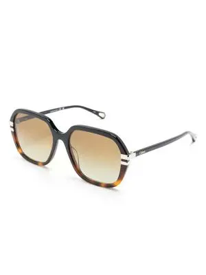 Chloé West Tortoiseshell Square-frame Sunglasses - Brown