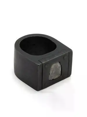 PARTS OF FOUR Plate Single Diamond Ring - Black