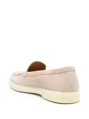 Santoni Slip-on Leather Loafers - Neutrals
