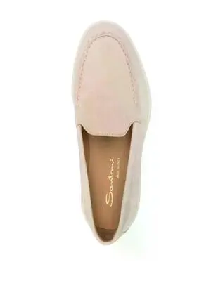 Santoni Slip-on Leather Loafers - Neutrals